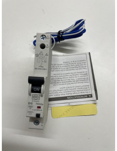 MK 07932S B6amp 1 pole Rcbo breaker 6ka